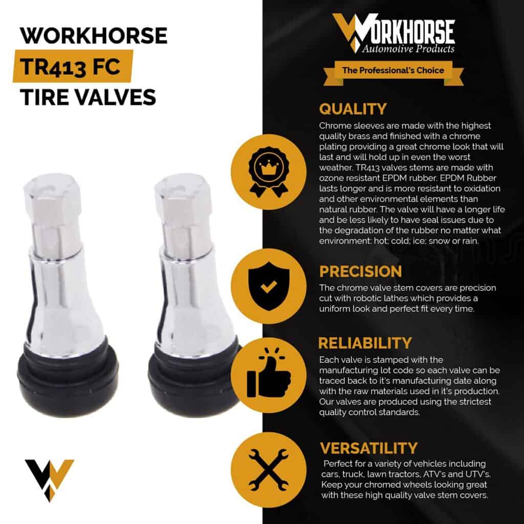 TR413 Passenger Tire Valves, Replacement Valve Stems Pack Of 100 ...
