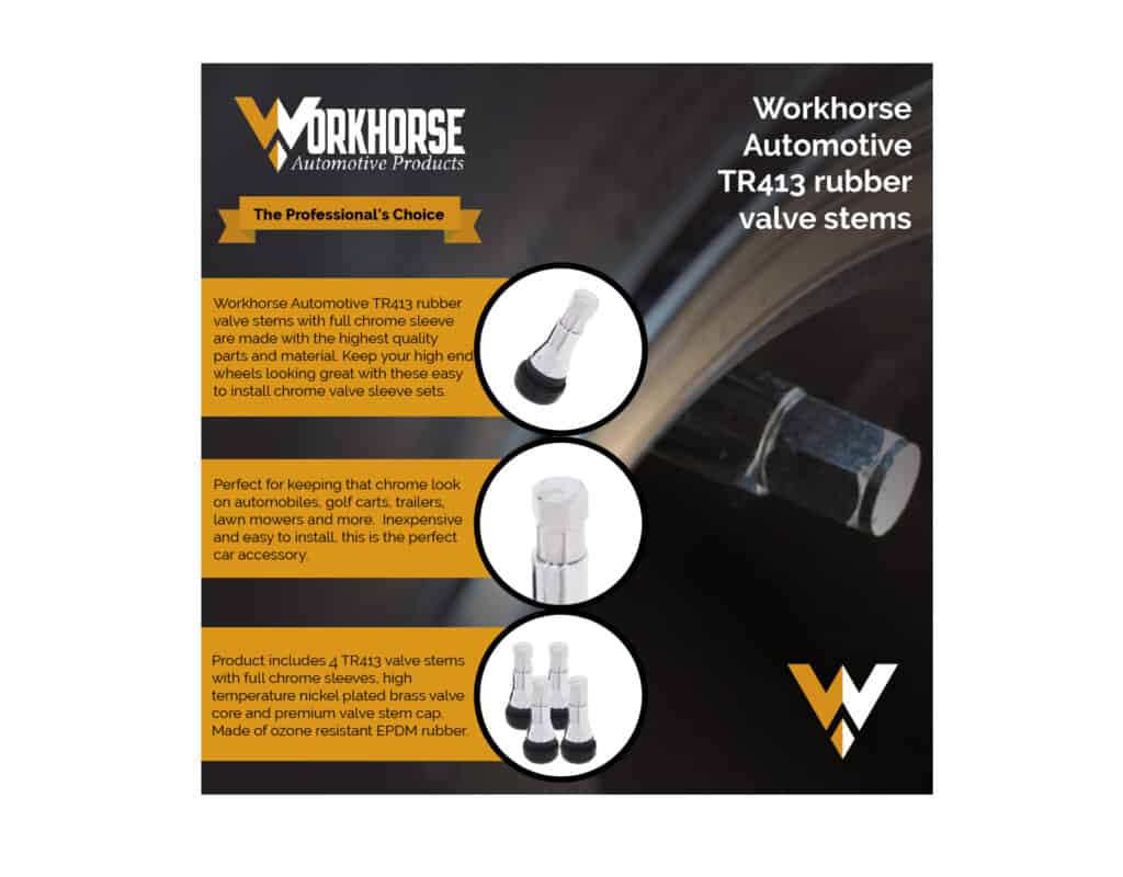 TR413 With Full Chrome Sleeve Passenger Tire Valves PACK OF 4 ...