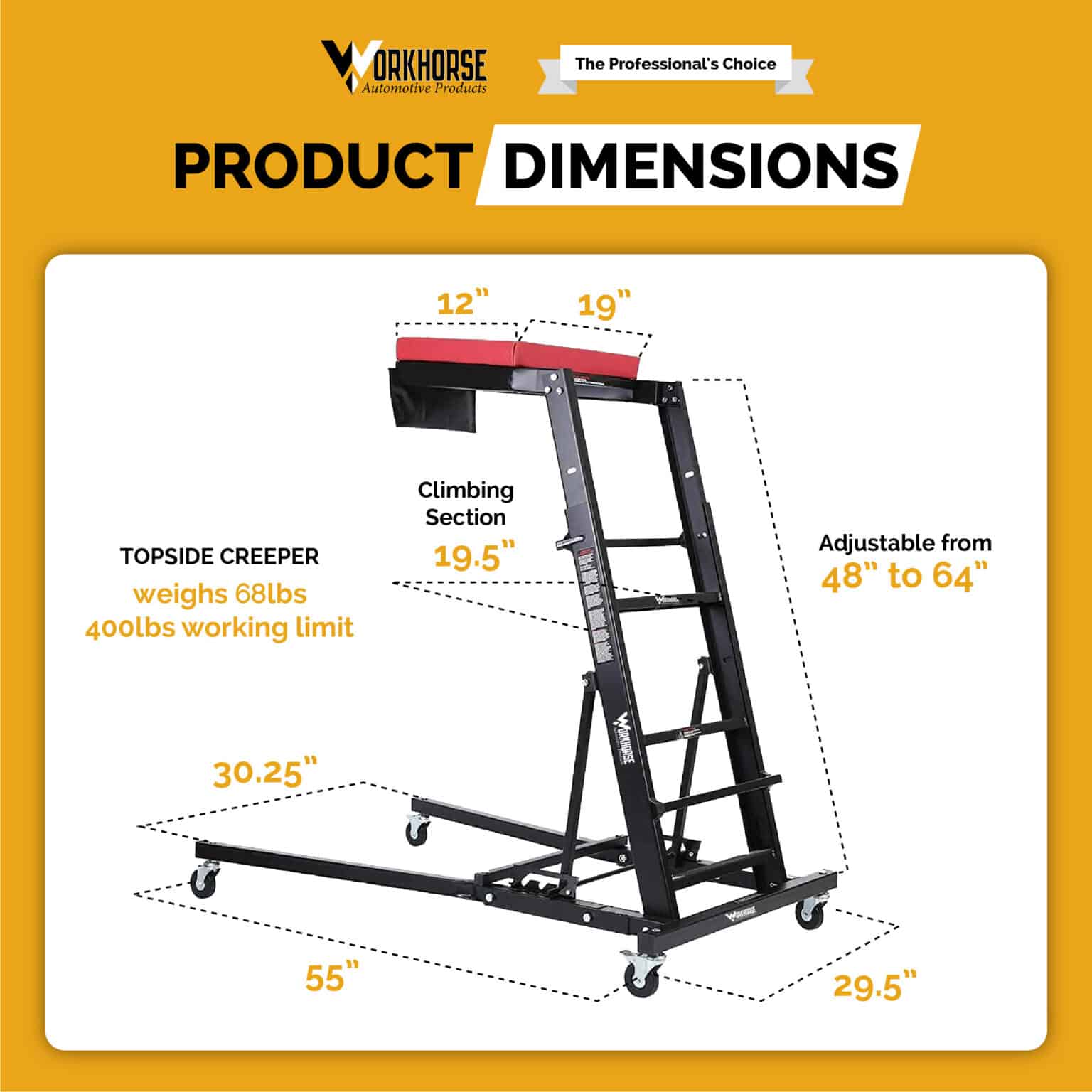 High Lift Over Engine Creeper - Workhorse Automotive Products