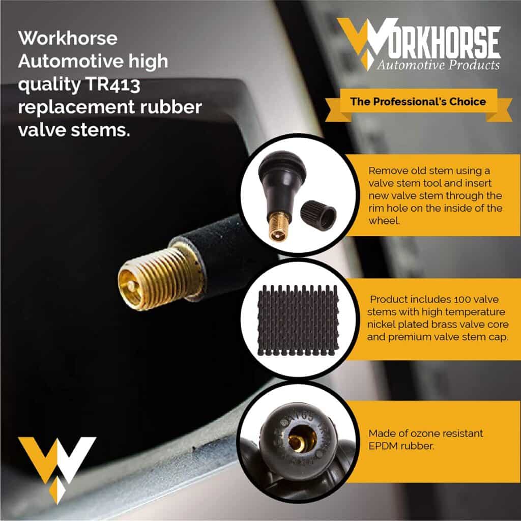 TR413 Passenger Tire Valves, Replacement Valve Stems Pack Of 100 ...