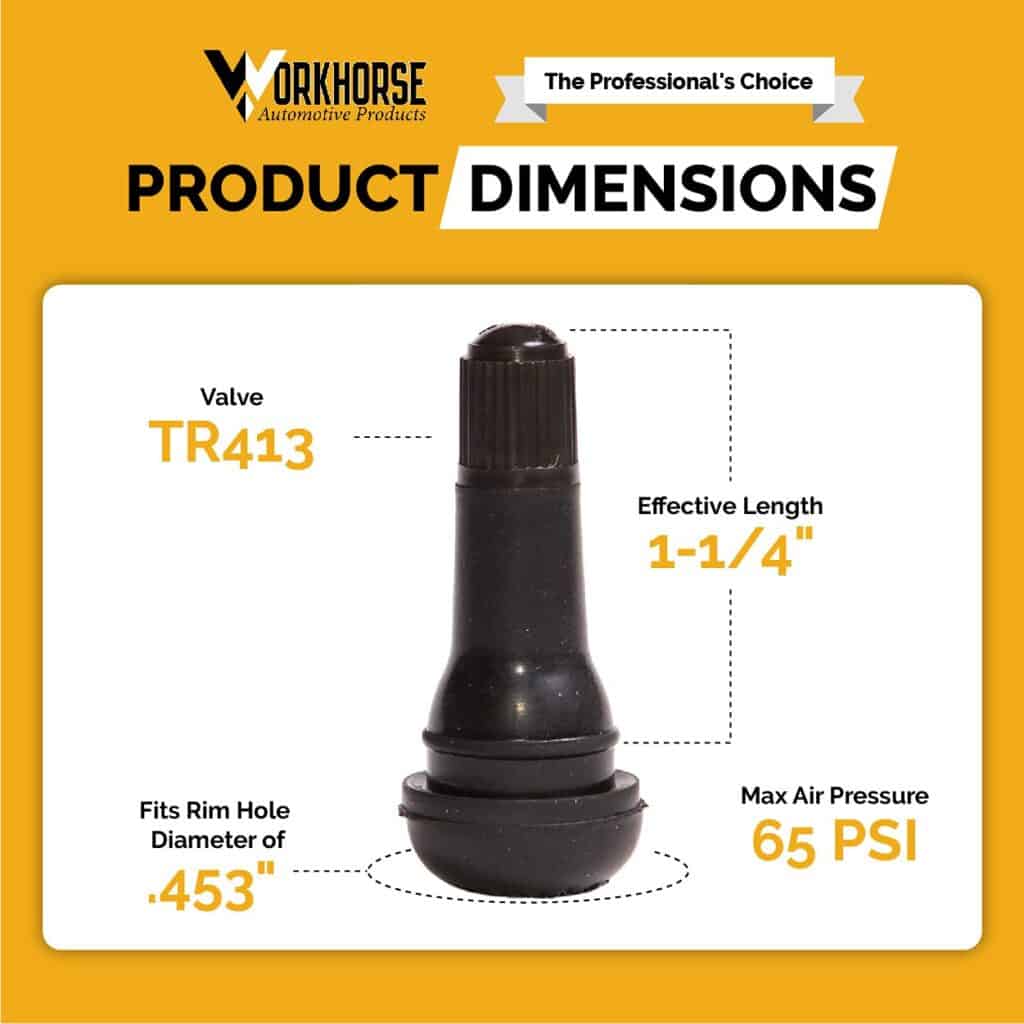 TR413 Passenger Tire Valves, Replacement Valve Stems Pack Of 100 ...