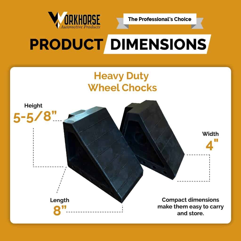 Heavy Duty Wheel Chocks, Pack Of 4 - Workhorse Automotive Products