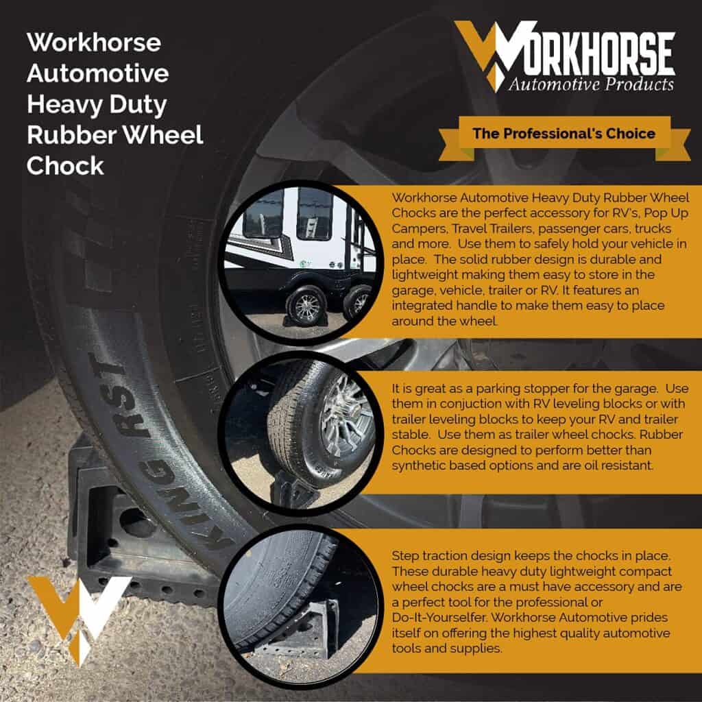 Heavy Duty Wheel Chocks, Pack Of 4 - Workhorse Automotive Products