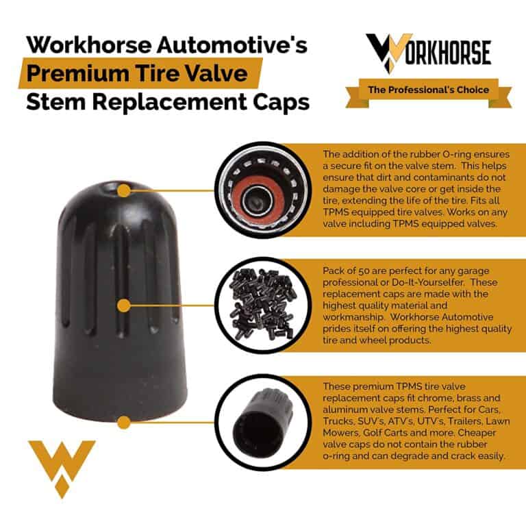 TPMS Tire Valve Stem Caps Pack Of 50 Featuring Secure Lock O-Ring For A ...