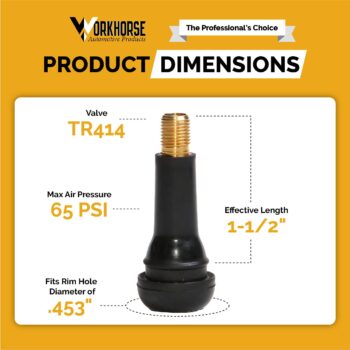 TR414 Passenger Tire Valves, Replacement Valve Stems Pack Of 100 ...