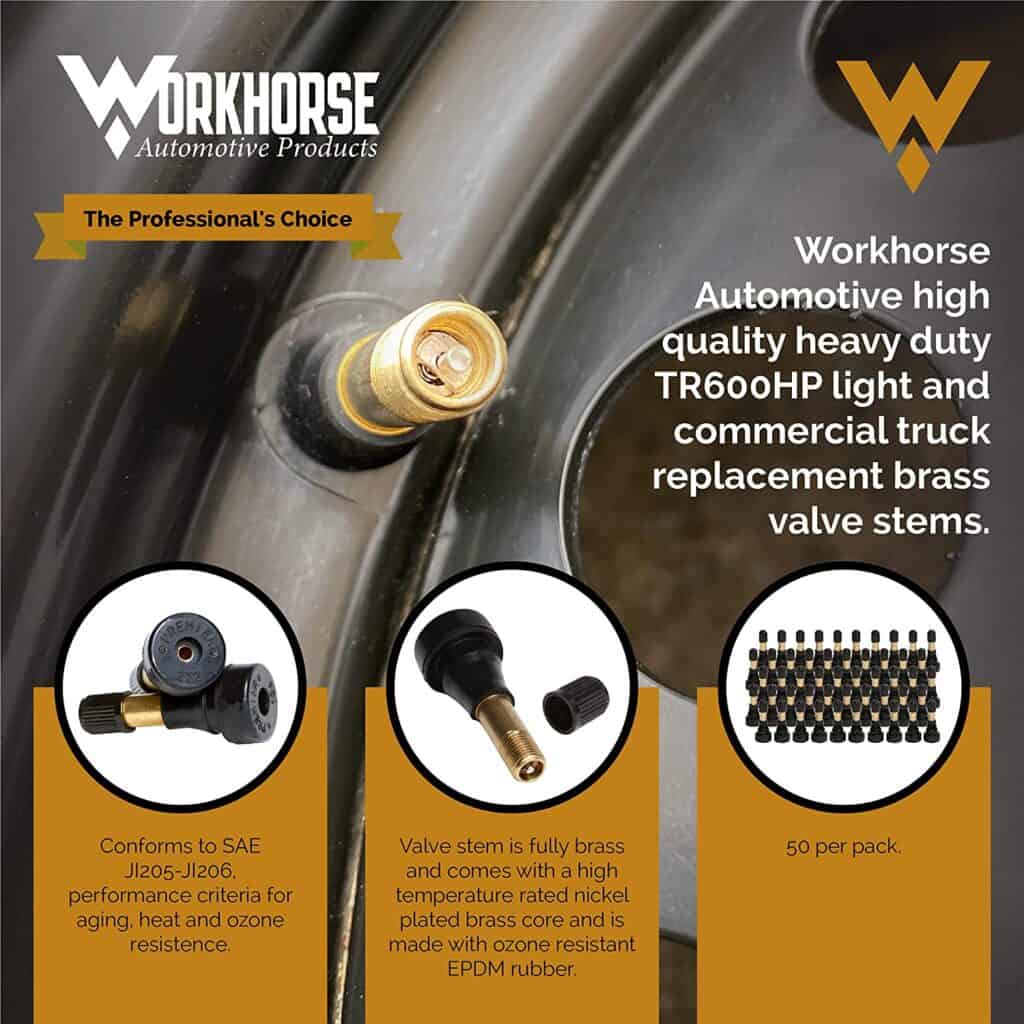TR600HP Tire Valve Stems, Pack Of 50 - Workhorse Automotive Products