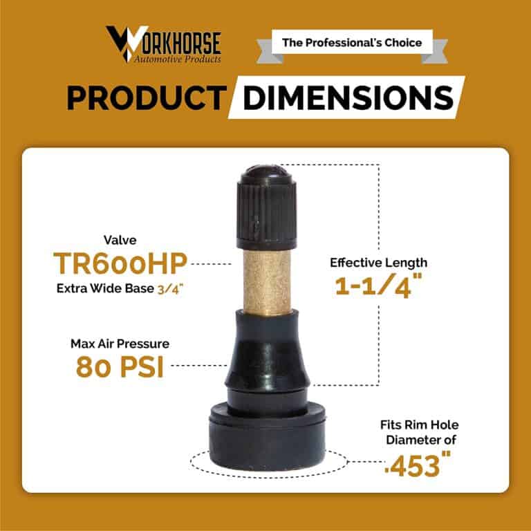 TR600HP Tire Valve Stems, Pack Of 50 - Workhorse Automotive Products